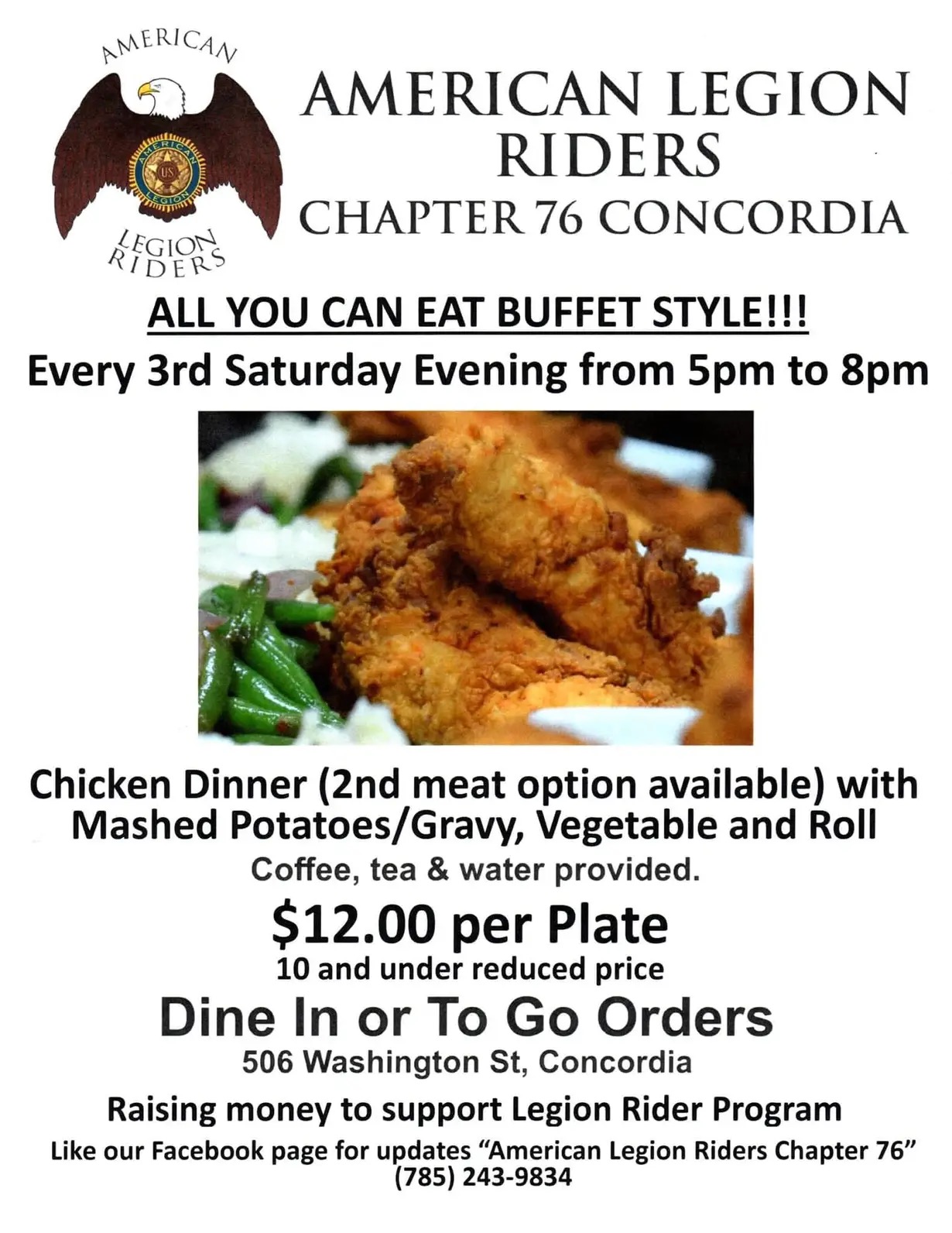American Legion: Fried Chicken Buffet - Cloud County Tourism