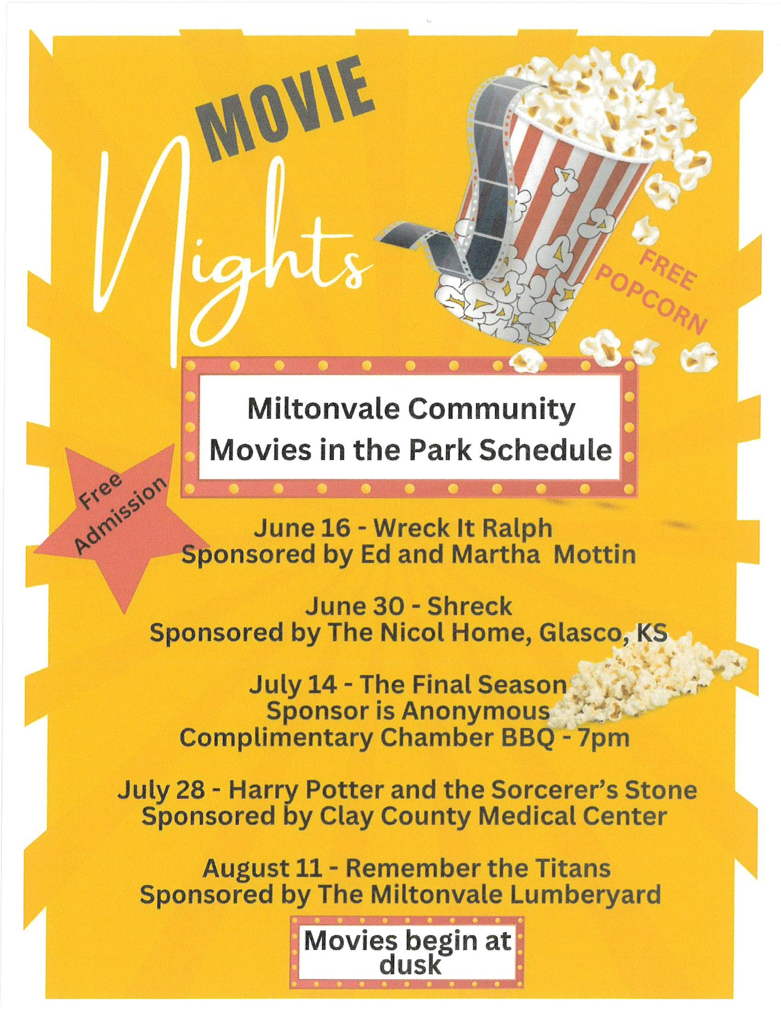 Miltonvale Movie Nights – Harry Potter and the Sorcerer’s Stone - Cloud ...