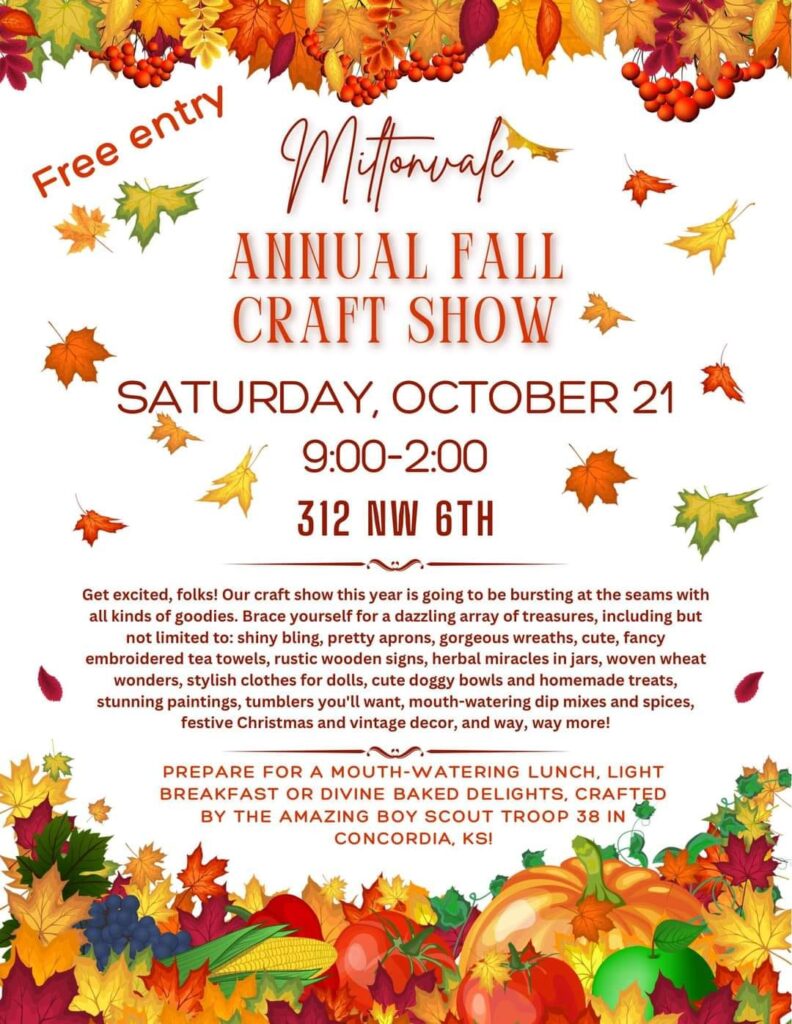 Miltonvale: Annual Fall Craft Show - Cloud County Tourism